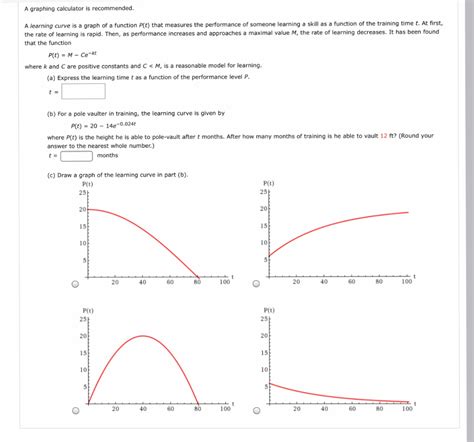 Solved A Graphing Calculator Is Recommended A Learning Chegg Com