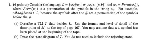 Solved Points Consider The Language Chegg