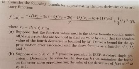 numerical differentiation how to compute for the round off error for