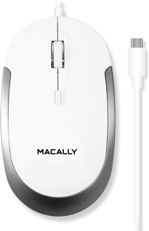 macally wired usb c mouse for mac and windows 3 button