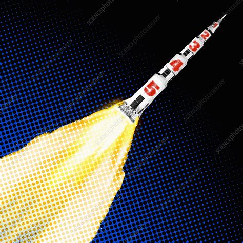 Rocket Blasting Off Illustration Stock Image C039 6714 Science Photo Library