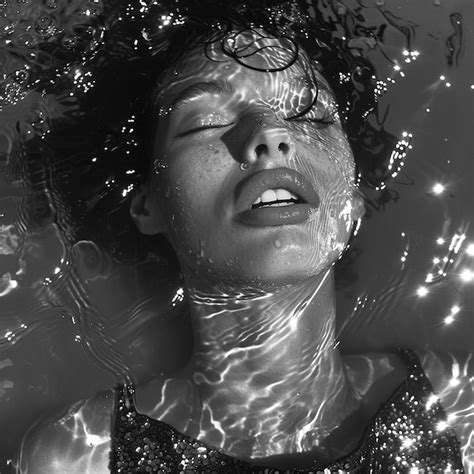 Premium Photo Fashion Shoot With Water Droplets And Sequins