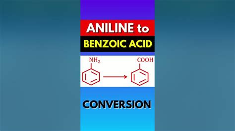 Aniline To Benzoic Acid Conversionorganic Chemistry🤔shorts Youtube