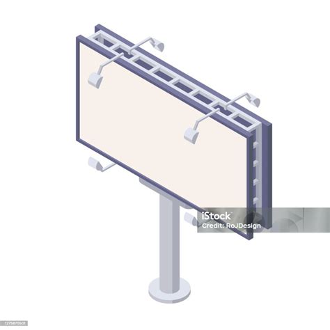 야외 광고를위한 빈 캔버스와 Isometric 광고판 거리에 대한 스톡 벡터 아트 및 기타 이미지 거리 간판 도시