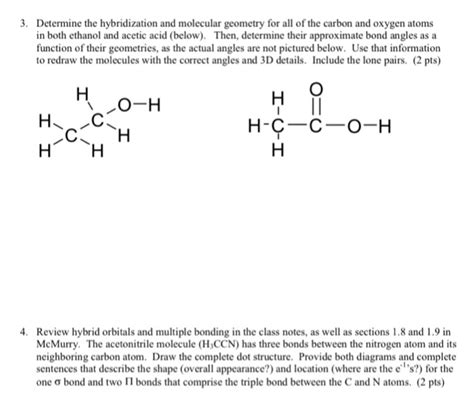 Solved Determine The Hybridization And Molecular Geometry