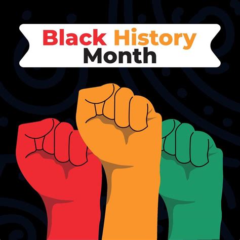 Black History Month Poster Protest Hand Gesture Vector Illustration