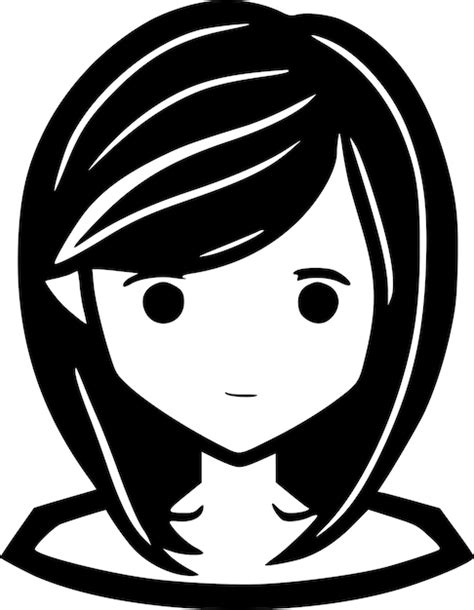 Premium Vector Girl Black And White Vector Illustration