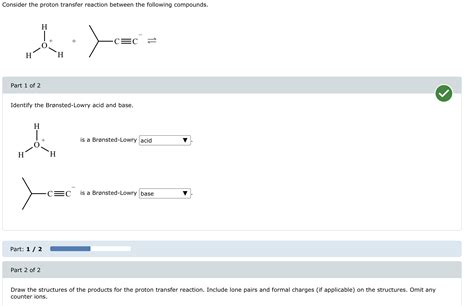 Solved Consider The Proton Transfer Reaction Between The