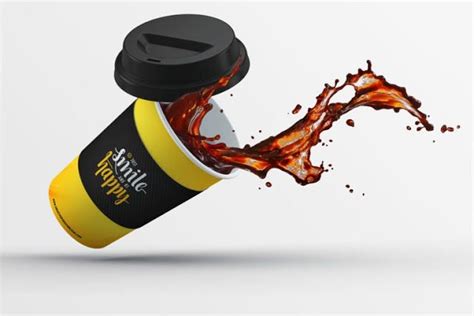 موك اب كوب قهوة عالي الدقة للفتوشوب Paper Cup Free Psd Mockup