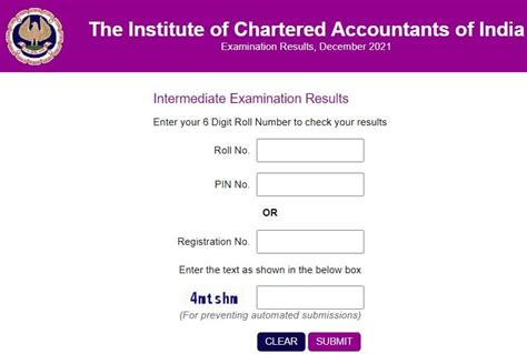 ICAI CA Inter Result Link Out Icaiexam Icai Org Dec Intermediate Results Icai Nic In