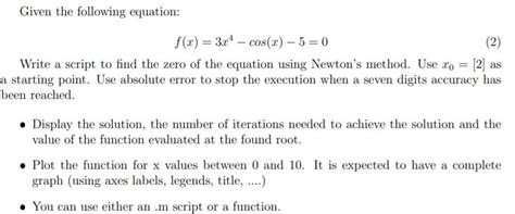 Solved Given The Following Equation F X Cos X Chegg