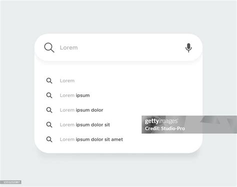 Search Bar For Ui Ux With Suggestions Clean Design Vector Template