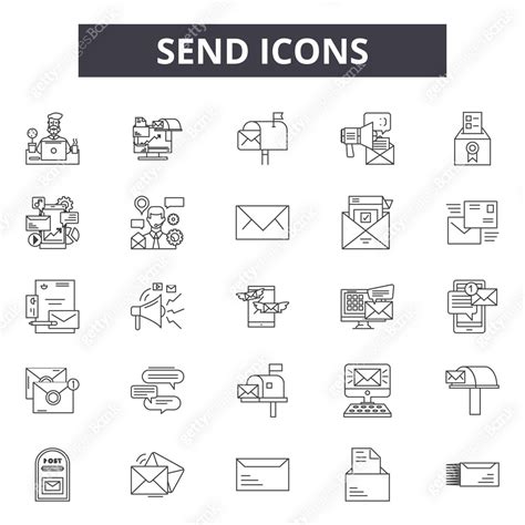 Send line icons, signs, vector set, linear concept, outline illustration 이미지 (1148832678) 일러스트 ...