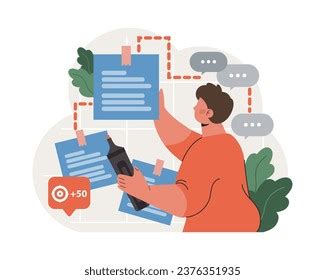 Progress Work Optimization Efficiency Character Moving Stock Vector Royalty Free