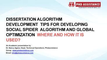 PPT PhD Dissertation Writing Services Algorithm Development Tips For