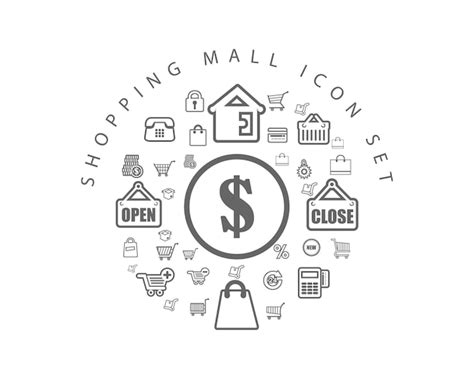 Premium Vector Shopping Malls Retail Outline Web Icon Collection
