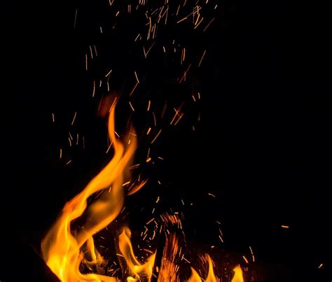 Hd Wallpaper Fire Spark Flame Koster Burn Campfire Bonfire