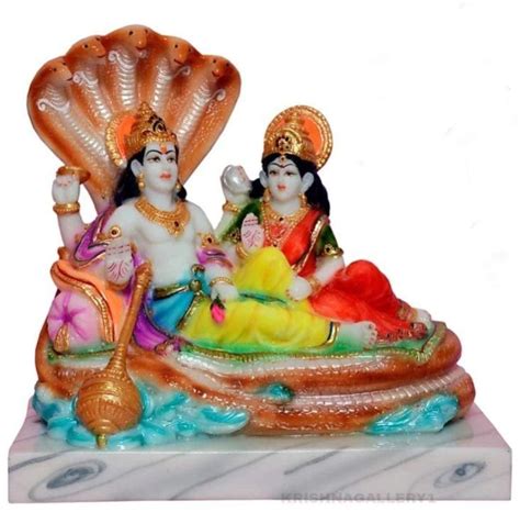 Multicolor Marble Sitting Vishnu Laxmi Statue At Rs 5000 Piece In