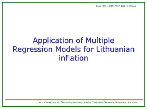 Ppt Modeling Lithuanian Inflation With Multiple Regression A Vecm Approach Powerpoint