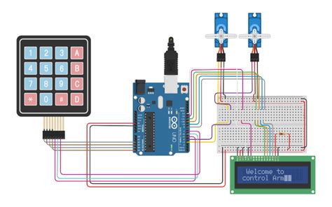 Circuit Design Robotic Arm Tinkercad