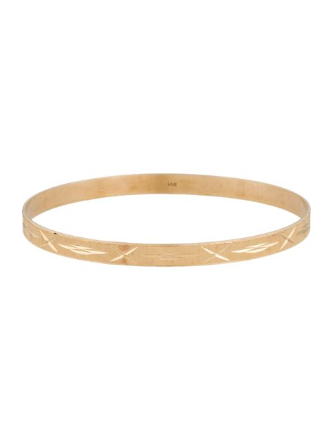 Bracelet 14k Textured Hinged Bangle 14k Yellow Gold Bangle Bracelets