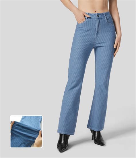 Jeans Halara Flex™ Denim Mezclilla Elástica Lavada Acampanado Ligero
