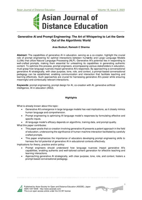 Pdf Generative Ai And Prompt Engineering The Art Of Whispering To