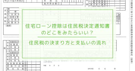 住宅ローン控除は住民税決定通知書のどこをみたらいい？住民税の決まり方と支払いの流れ ｜ イエソル