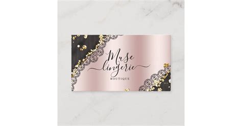 Glam Blush Pink Glitter Lace Lingerie Business Card Zazzle