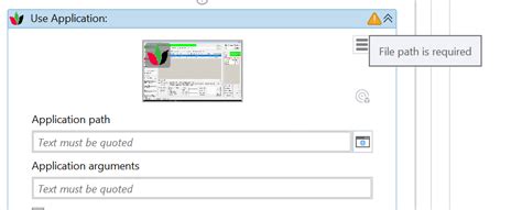 Use Application Browser Application Path Is Required Activities