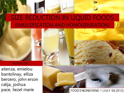 Ppt Size Reduction In Liquid Foodsppt