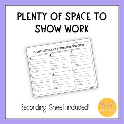 Identifying Characteristics Of Exponential Functions Football Task Cards Algebra 2 Pre Calc