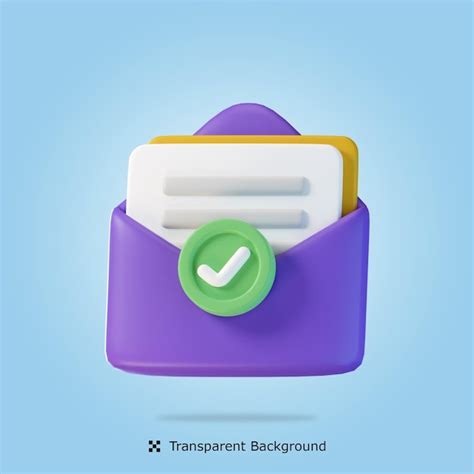 Premium Psd Psd 3d Rendering Approved Mail 3d Icon Isolated Illustration