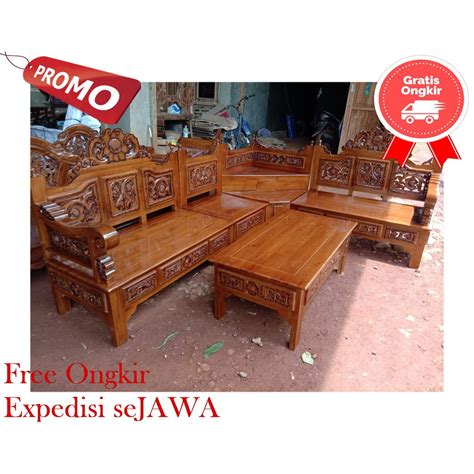 Jual Kursi Ruang Tamu Ukir Model Sudut Mahkota Shopee Indonesia