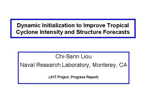 dynamic initialization to improve tropical cyclone intensity and