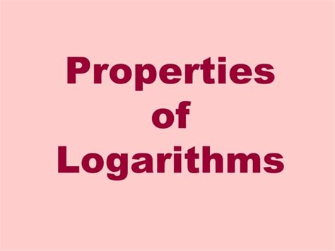 Grade 11 General Mathematics Logarithms Pptx