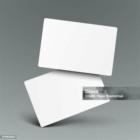 회색 배경에 그림자 효과와 모형 현실적인 떨어지는 명함 기프트 카드 종이 자리 표시자 템플릿 모형 모형 방문 카드 주식 벡터 명함에 대한 스톡 벡터 아트 및 기타 이미지