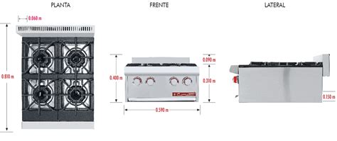 Parrilla Coriat PCV 4 MASTER De 4 Quemadores Abiertos 2 Parrillas En