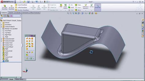 21 SolidWorks Surface TUTORIAL FILLET SURFACE YouTube