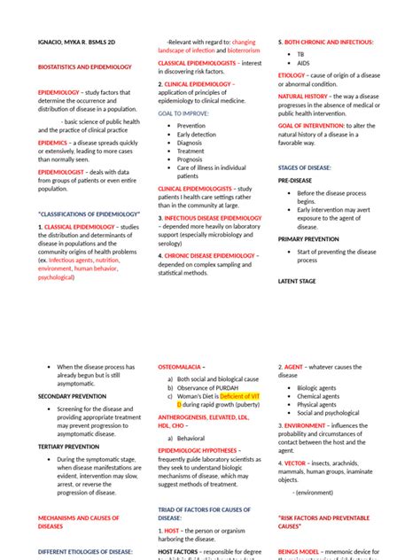 Biostatistic And Epidemiology Reviewer Pdf Epidemiology Infection