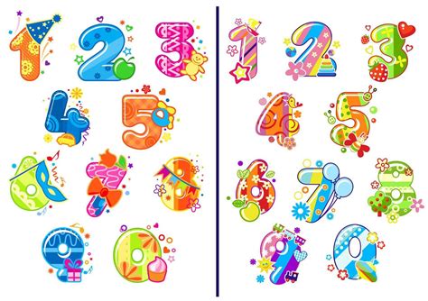 Números Y Dígitos Infantiles De Dibujos Animados 11520158 Vector En