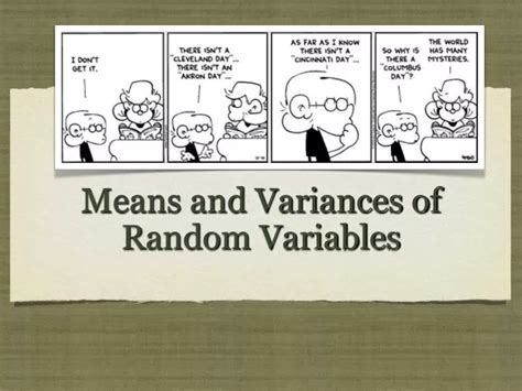 Ppt Means And Variances Of Random Variables Powerpoint Presentation