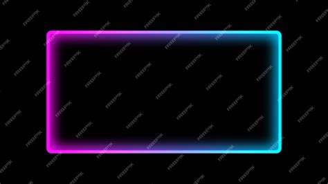 Premium Photo Neon Frame Illuminated Background Light Rectangle