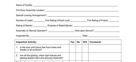 Annual Fire Door Inspection Pdf Form Formspal