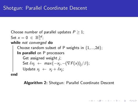Parallel Coordinate Descent Algorithms