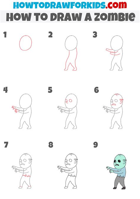 How To Draw Cartoon Zombies Step By Step
