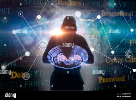 Hacker Stealing Information Computer Hacking Concept Network Security