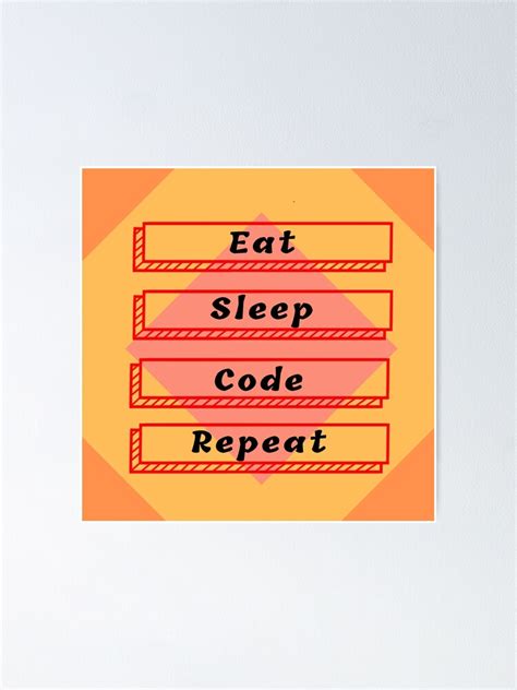 Eat Sleep Code Repeat Poster For Sale By Bleachfan3 Redbubble