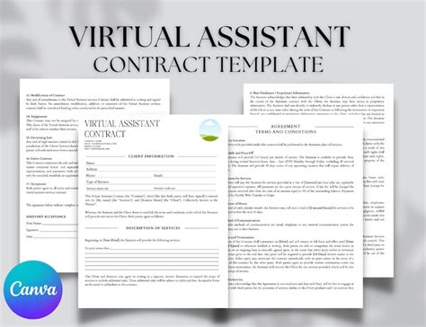 Editable And Printable Virtual Assistant Contract Template Client