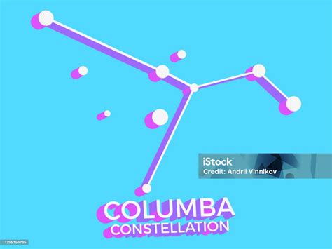 콜롬바 별자리 3d 기호 파란색 배경에 등색 스타일별 아이콘 별과 은하의 클러스터 벡터 일러스트레이션 3차원 형태에 대한 스톡 벡터 아트 및 기타 이미지 Istock